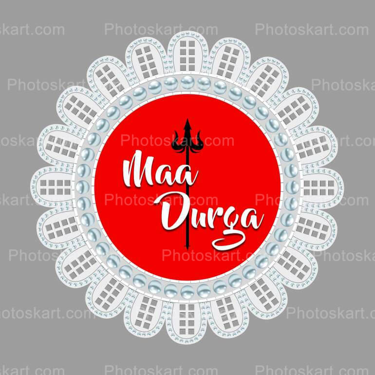 durga puja red and white round vector image | Photoskart