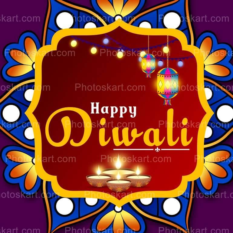 beautiful stock happy diwali wishing with lantern